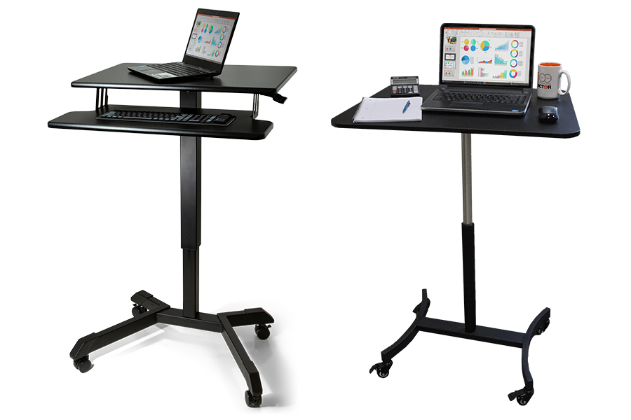 Victor Technology High Rise Mobile Standing Desk | Single Leg